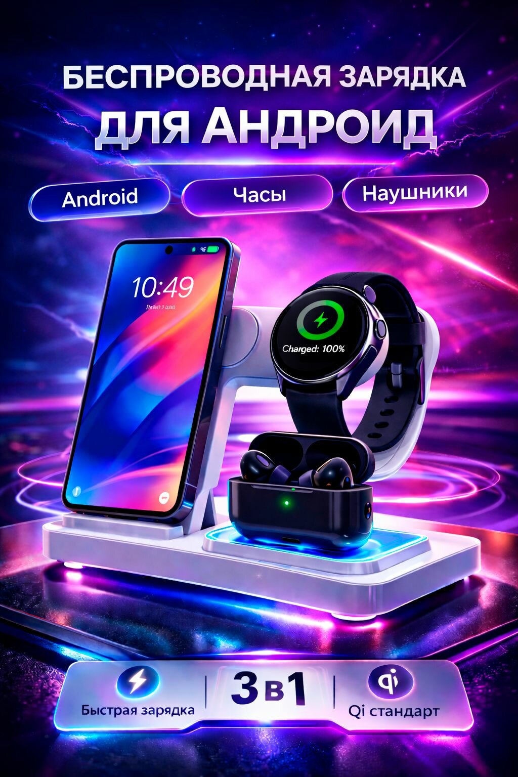 Беспроводная зарядка для Андроид