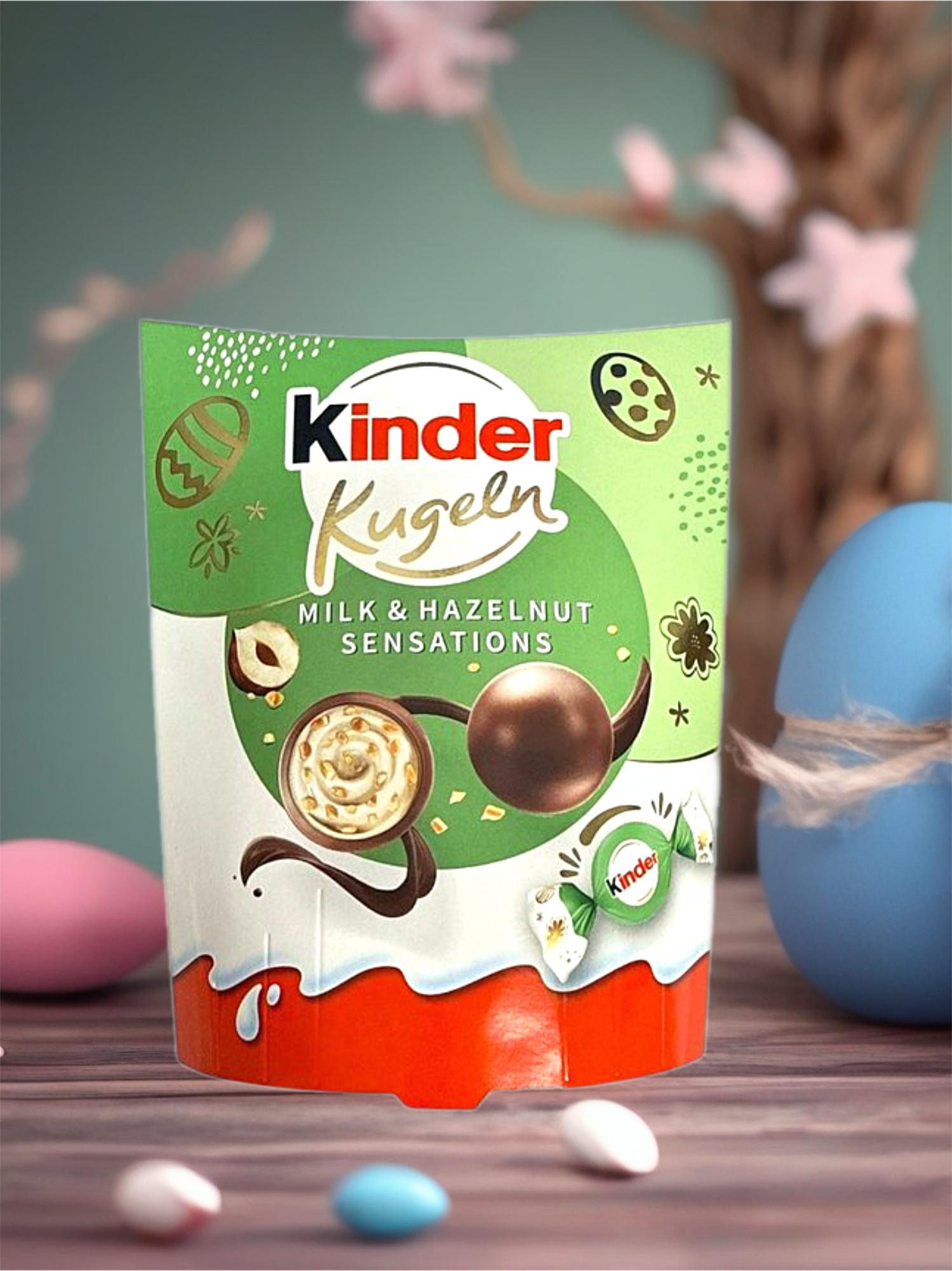 Kinder Kugeln Milk & Hazelnut Bits Sensations / Киндер конфеты с фундуком, 90г (Германия)