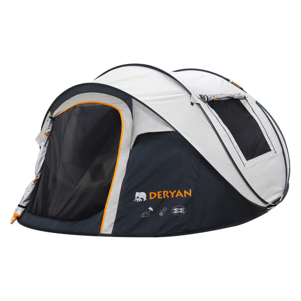 Decathlon Роскошная быстросборная палатка на 4 человека Deryan устанавливается за 1 секунду - 2000 мм Цвет: Сливочный