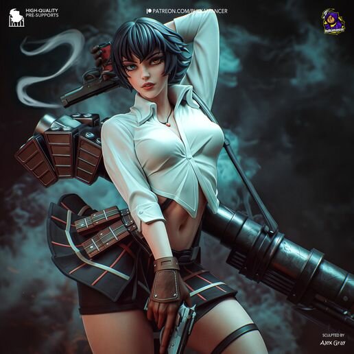 Сборная модель Lady (Devil May Cry 3), 230мм, 1/8 для покраски
