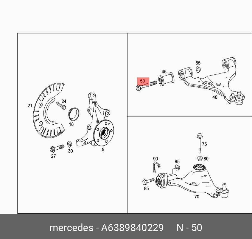 Болт подвески MERCEDES-BENZ A6389840229 М14