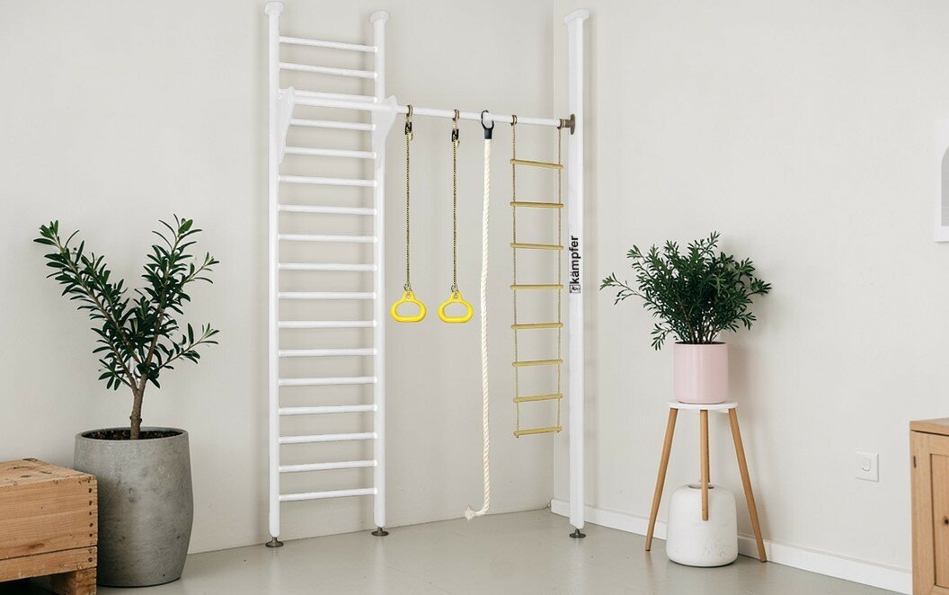 Шведская стенка "Kemfer Line", №6, высота до 3 метров, белый