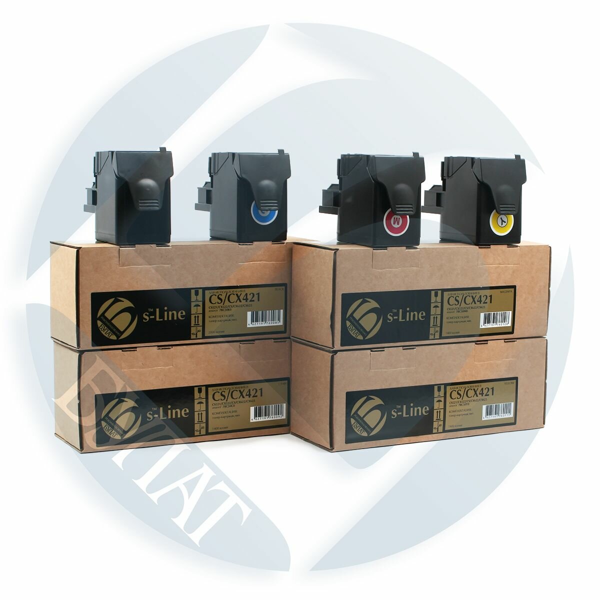 Тонер-картридж булат s-Line 78C50C0 для Lexmark CS421, CX421 (Голубой, 1400 стр.)