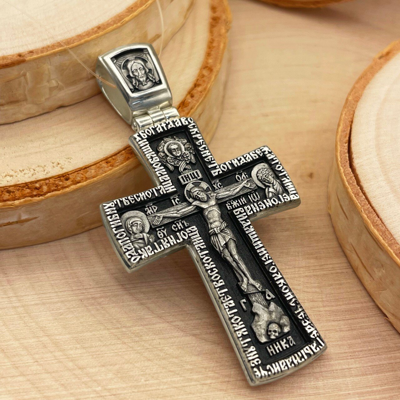 Крестик, серебро, 925 проба, чернение, оксидирование