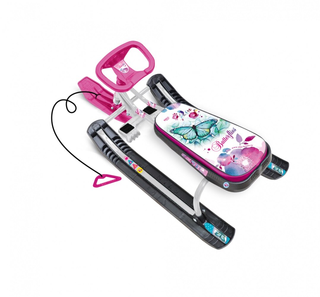 Снегокат Nika-Тимка Спорт 2 +(ТС2+/Б) с бабочками