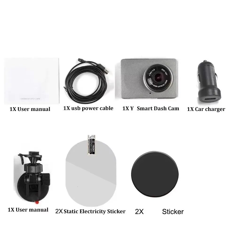 Xiaomi YI Smart Dash Cam, International (C10), 1080P, Full HD