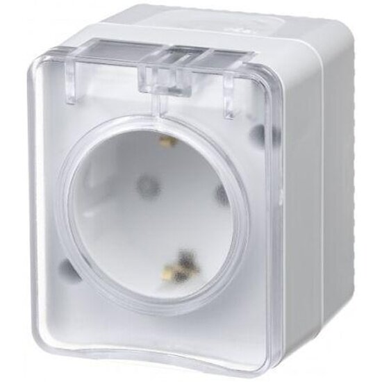 Розетка Systeme Electric (schneider Electric) SCHNEIDER ELECTRIC AtlasDesign PROFI IP54 O/У с заземлением, со шторками, 16А, 250B, Белый, ATN540145