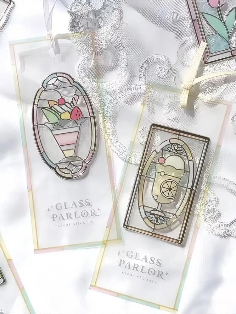 Стикеры Glass Parlor прозрачные, 6 листов, для декора дневников, писем и подарков — фото 1