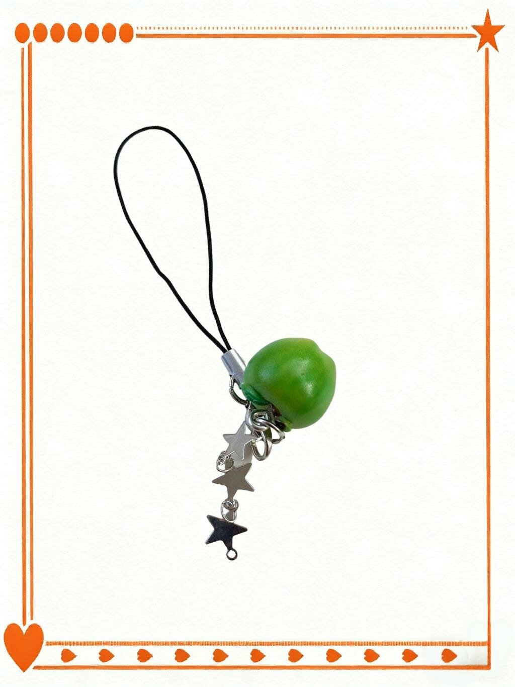 Брелок-подвеска «Яблоки и звёзды», Зеленый