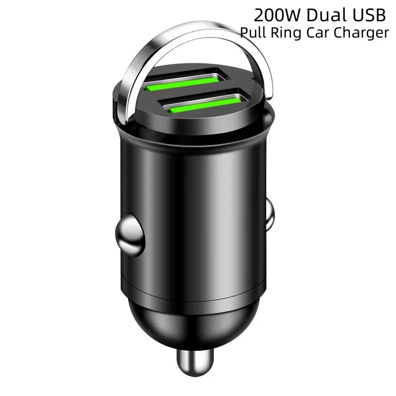 Автомобильное зарядное 200W Dual USB черное