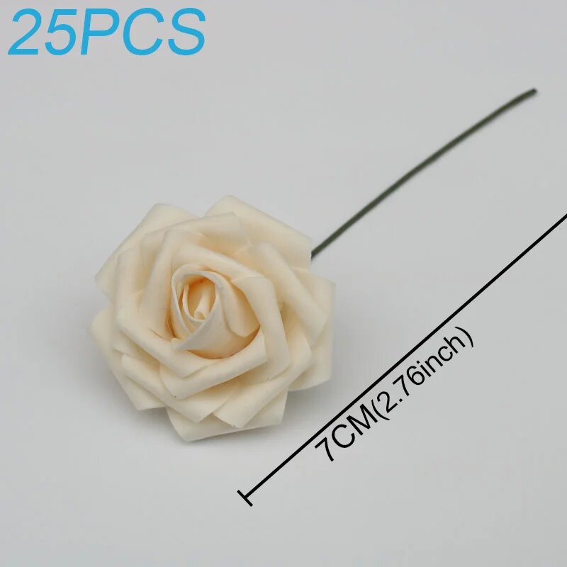 25 шт. Искусственные розы из пенополиэтилена, champagne color
