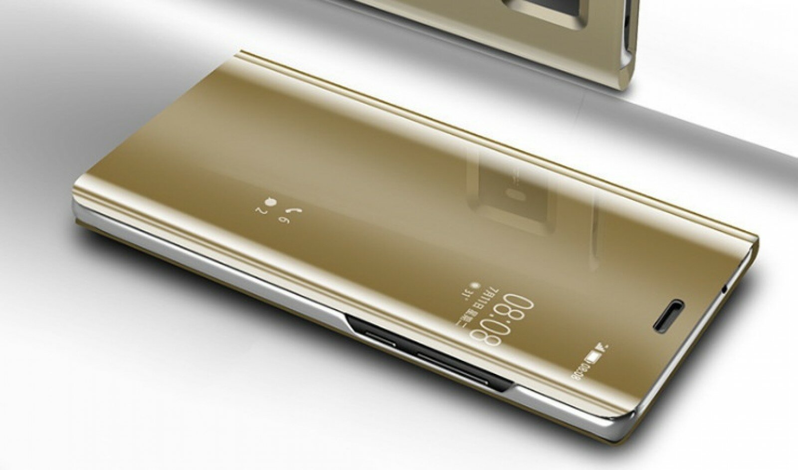 Чехол-книжка MyPads Clear View Cover для Xiaomi Redmi Note 10, Redmi Note 10S и Poco M5s с зеркальной пластиковой крышкой