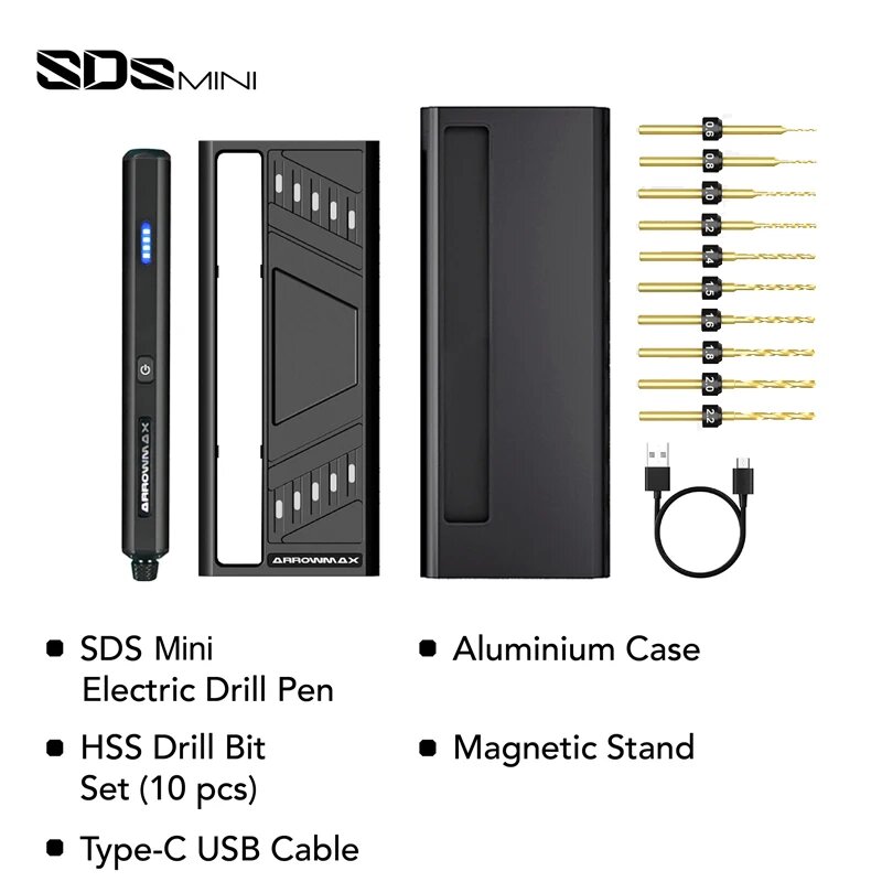 ARROWMAX SDS Mini мини-дрель, черный