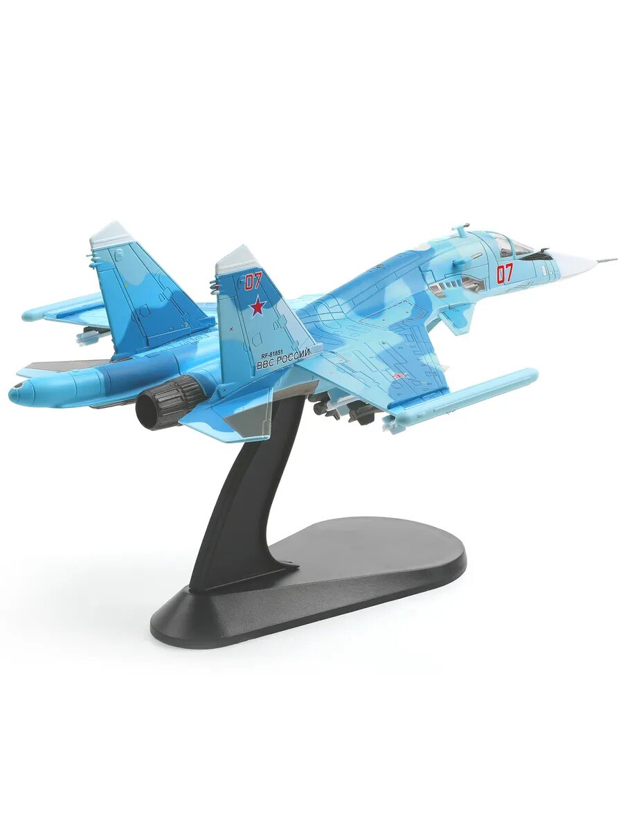 Металлическая модель самолета Су-34 1/100, истребитель ВВС