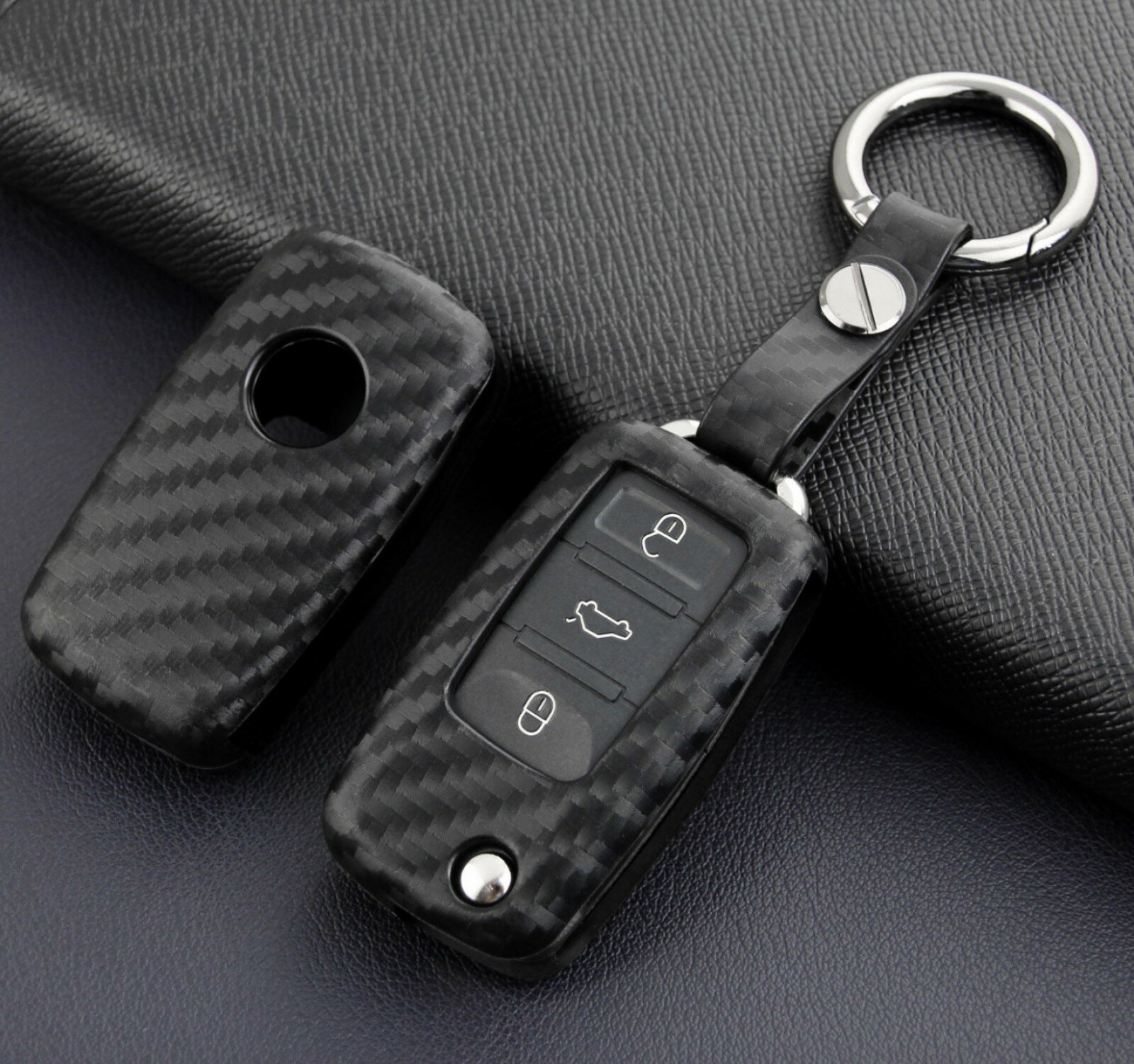 Чехол MyPads M-236878 для смарт ключа ŠKODA и Volkswagen с 3 кнопками, противоударный, легкий