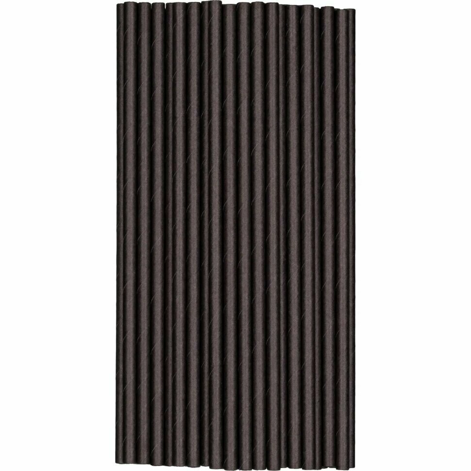 Трубочки для коктейля  бумажная чёрная 197мм, d-6мм, 2500шт/кор, 2369901