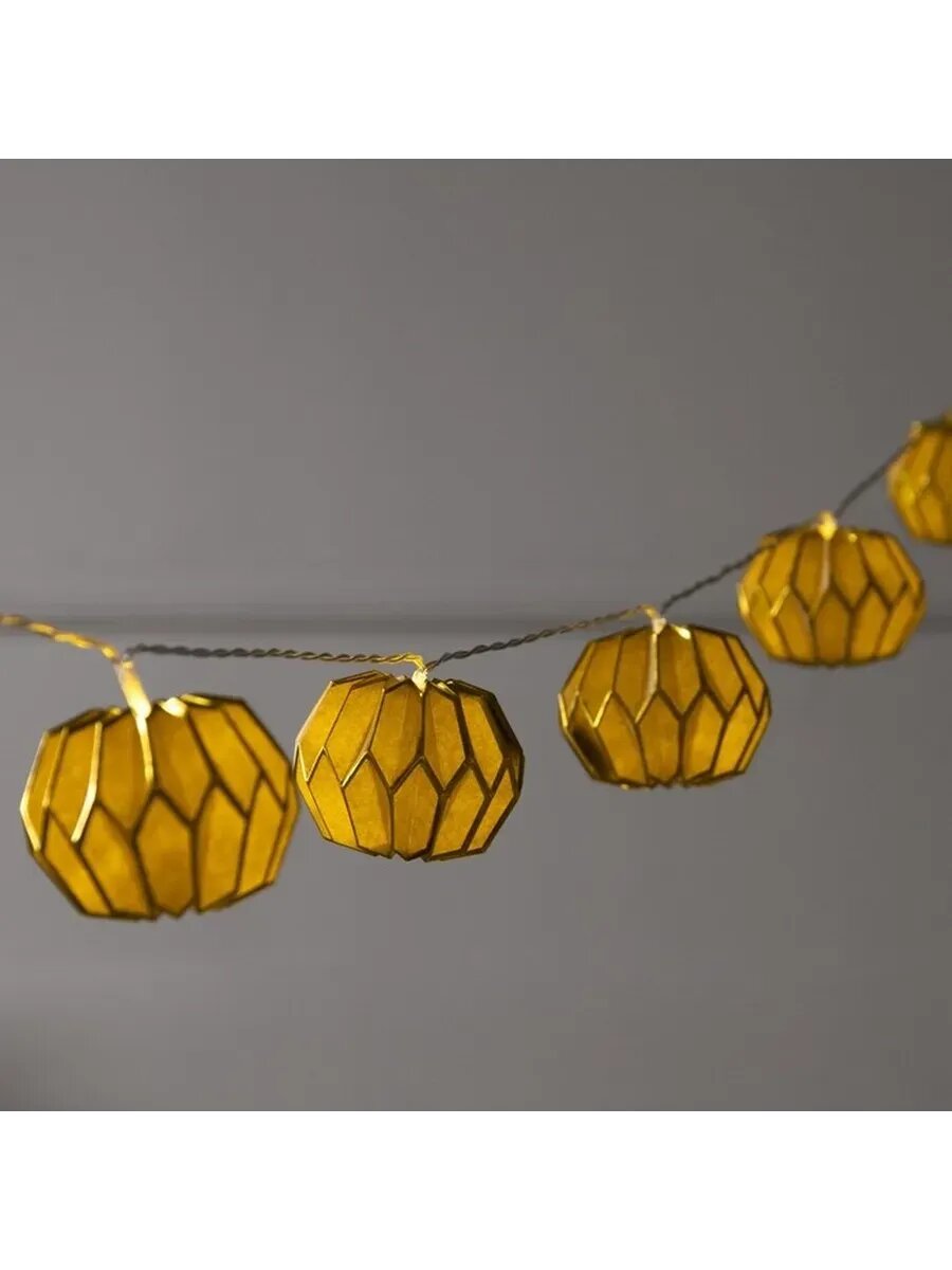 Гирлянда с синими фонариками, 2 м, 10 LED, тёплый свет