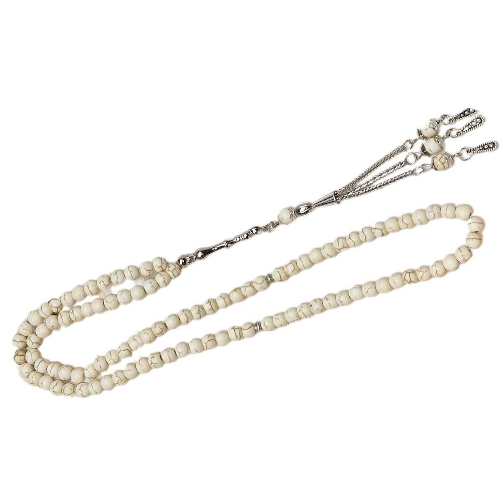 Бусы для молитвы из бирюзы, Белый