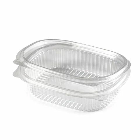 Одноразовый контейнер овальный 350 мл, с крышкой, ЮП-РКС, комплект 360 шт, прозрачный, ПЭТ