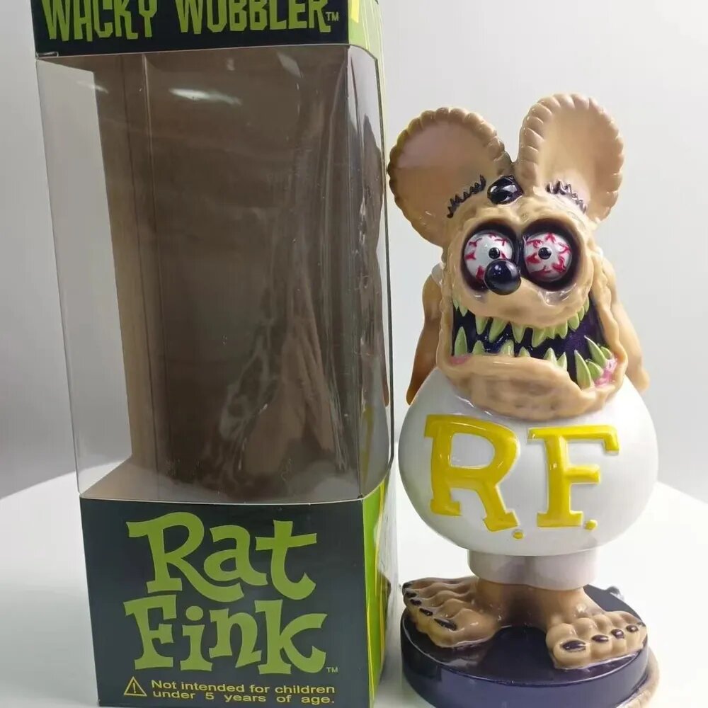 Коллекционная Фигурка RatFink Rat Fink 21 см WACKY WOBBLER Головотряс Винил