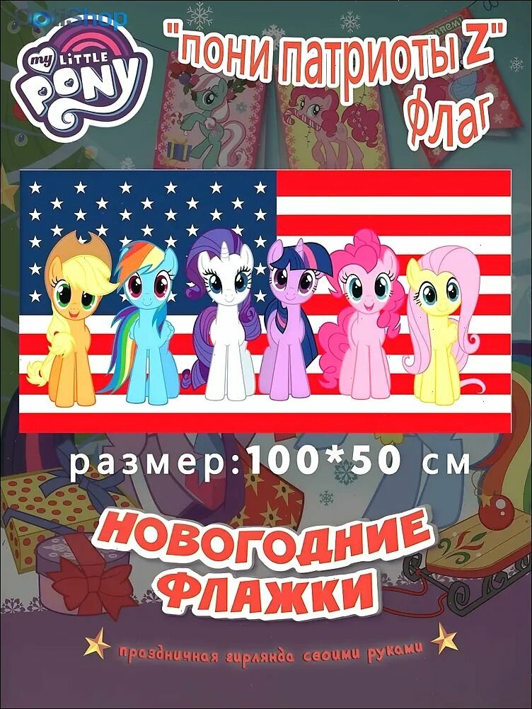 Флаг пони на фоне флага Сша y2k
