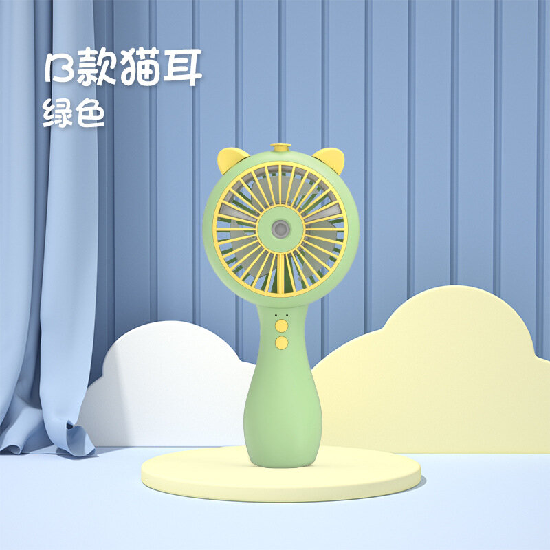 Мини-вентилятор с распылителем, портативный, компактный, USB-заряжаемый, для улицы и офиса, увлажняющий воздух с помощью распыления воды.