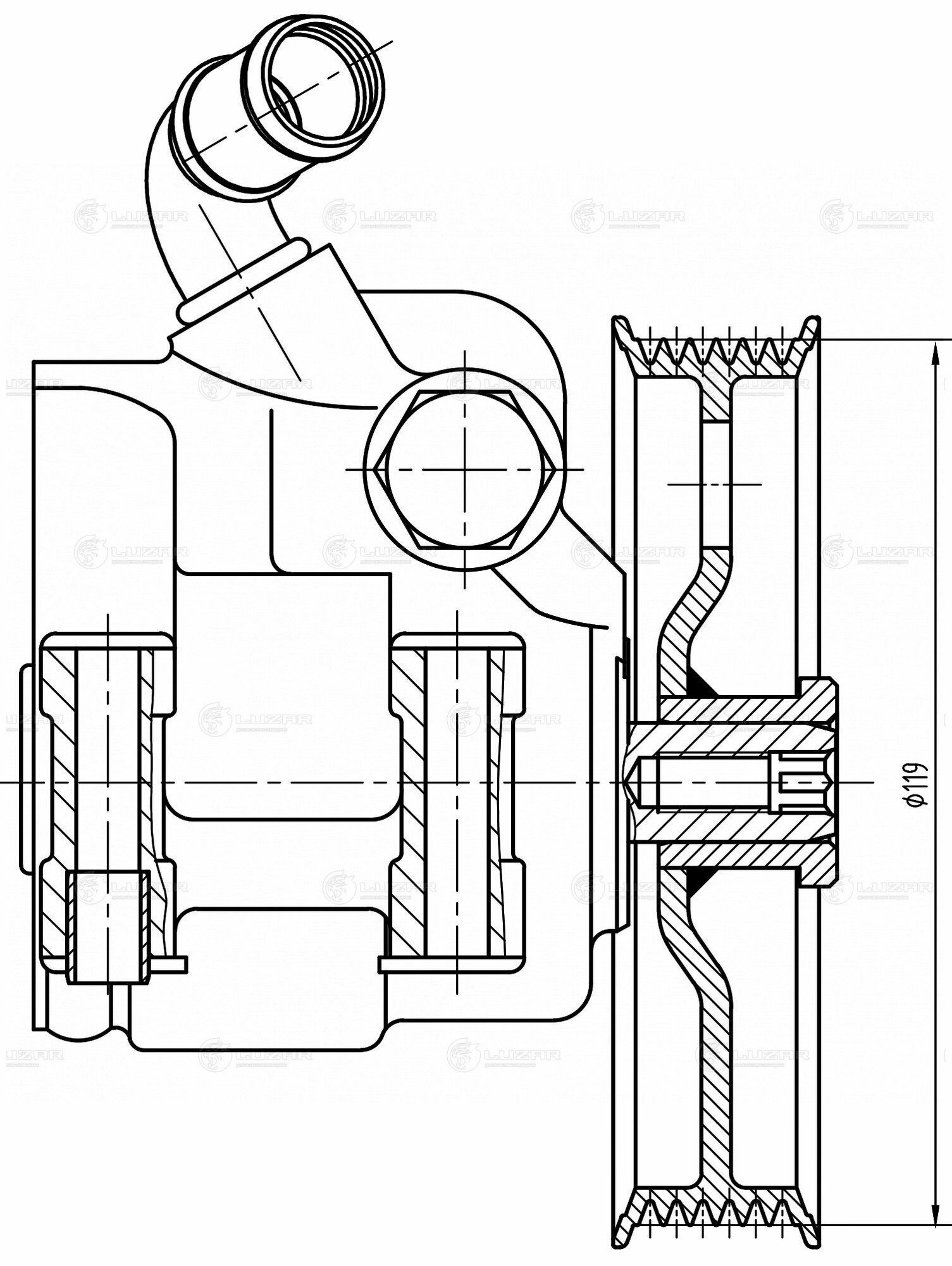 LUZAR насос ГУР FORD FOCUS I (98-) 1.8/2.0I LPS1018