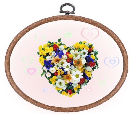 Набор для вышивания лентами "Романтика", с пяльцами, 10 х 11 см
