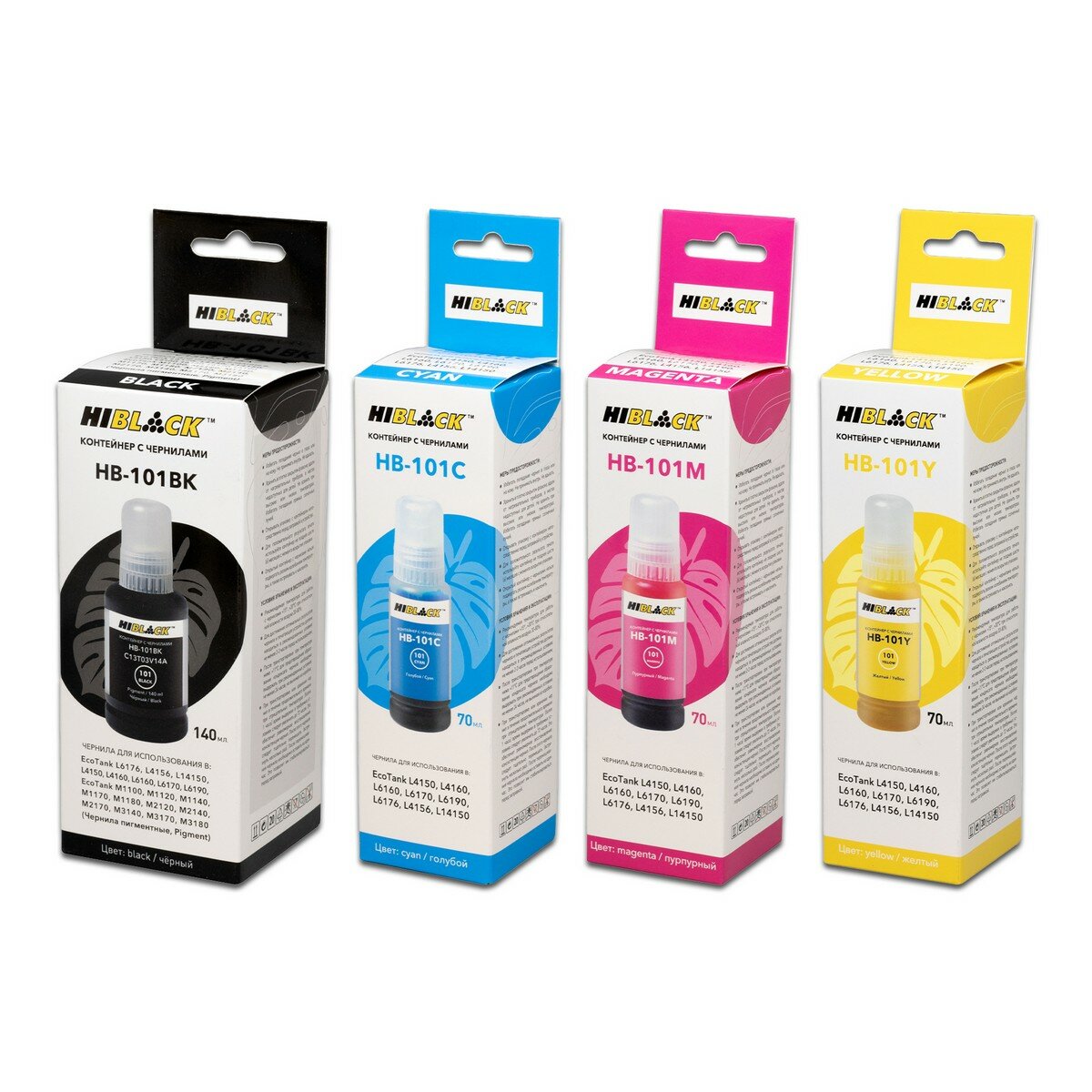 Чернила Hi-Black (HB-E101) для Epson L4150/4160 4 цв. (pgBk, C, M, Y)