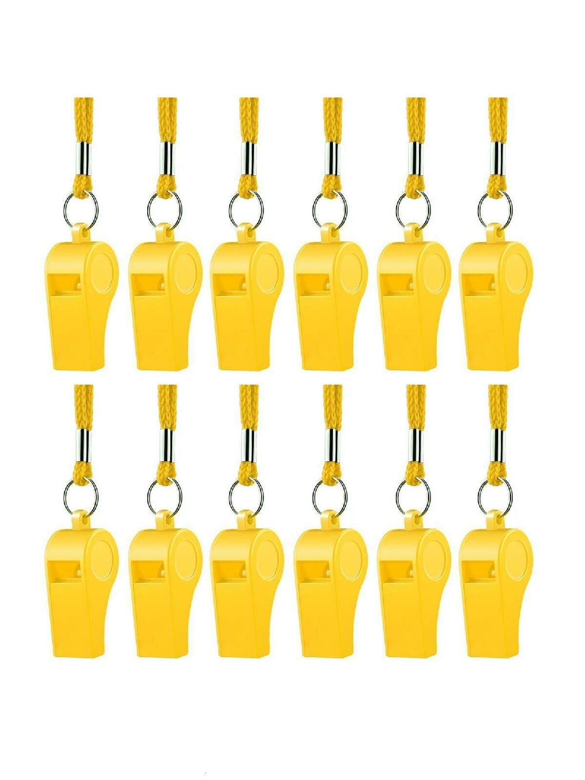 12шт Спортивный Свисток с Ремешком для Судей, Учителей, Официальных Лиц, Полиции