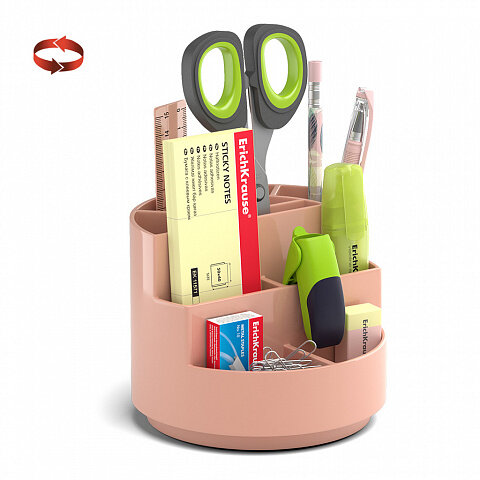 Набор настольный вращающийся пластиковый Erich Krause® Mini Burger, Powder, персиковый