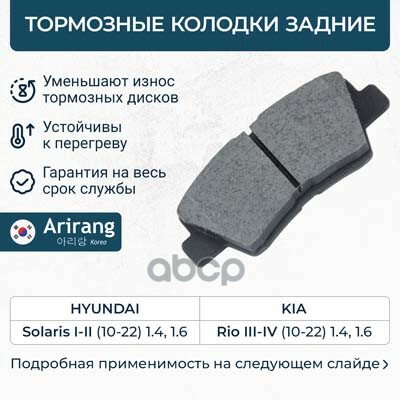 Колодки тормозные дисковые Arirang арт. ARG28-1082