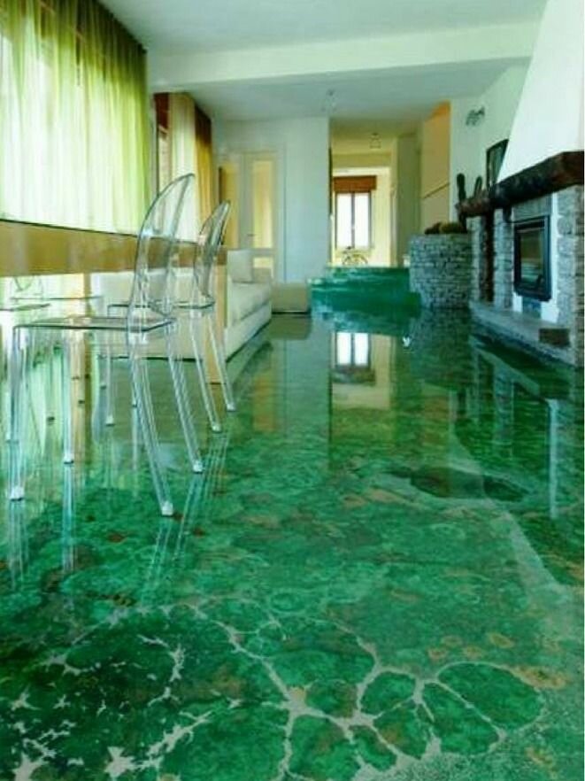 Наливной эпоксидный пол зеленый 6 кг,5 м кв. 2х компонентный