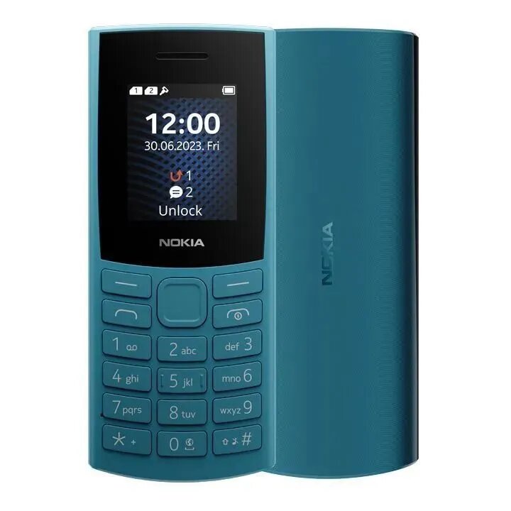 Nokia 105 4G (2023) голубой - мобильный телефон с HD-звонками и долговечным аккумулятором