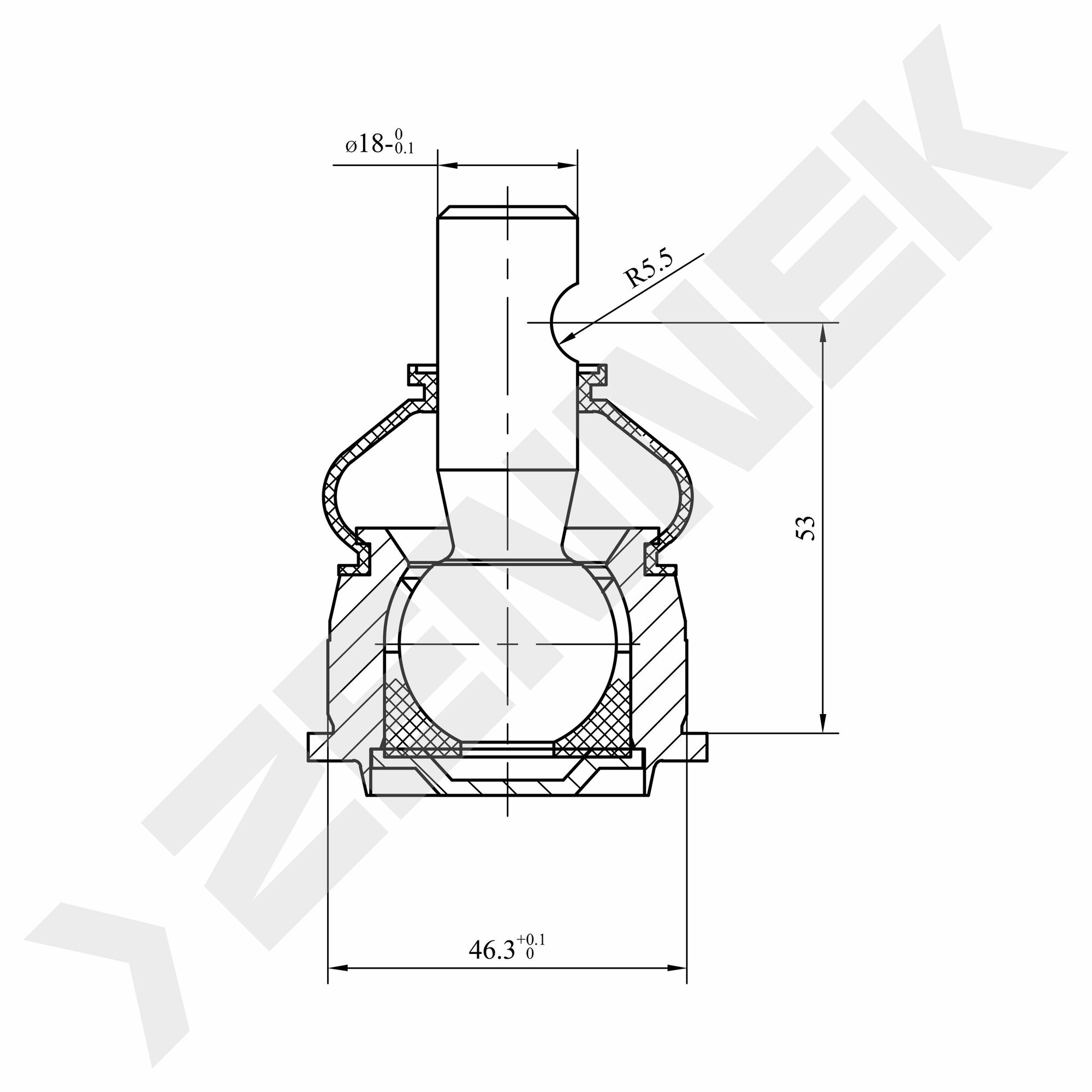 Шаровая опора, для Мерседес W124, W201 1982-1995, Mercedes-Benz арт DBJ0023