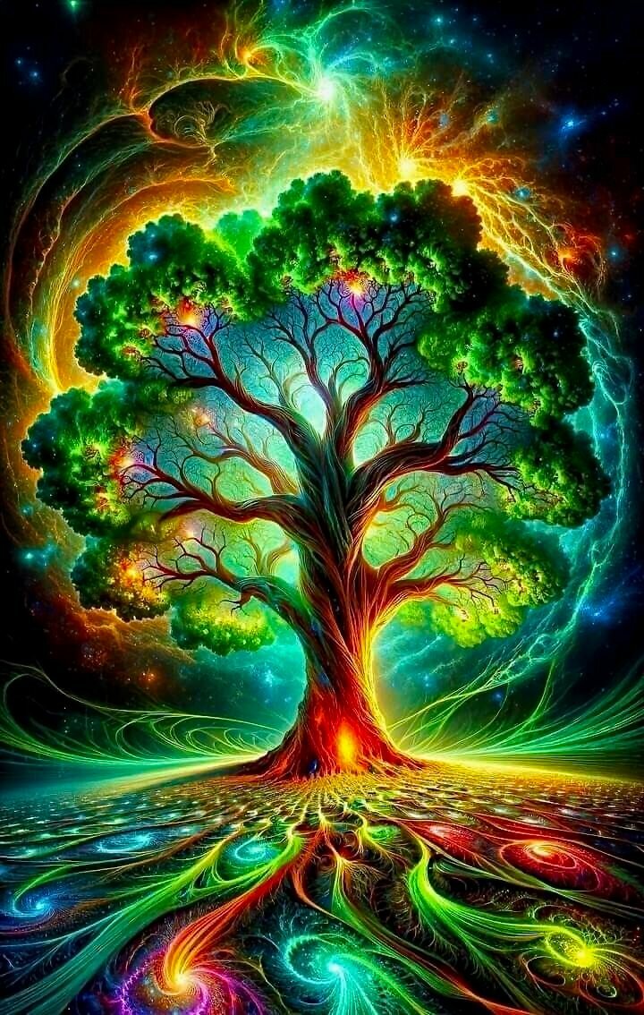 Алмазная живопись "Древо Жизни, Йога, Мифология, Индия", 5D, круглая, 40x50 см. Производитель: Brose Art.