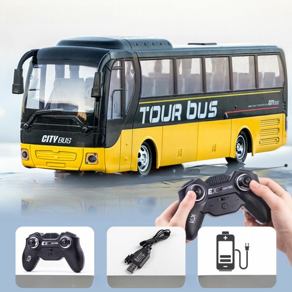 RC BUS Беспроводной Автобус С Дистанционным Управлением Изготовлен Из Высококачественного Пластика Длина 40 см