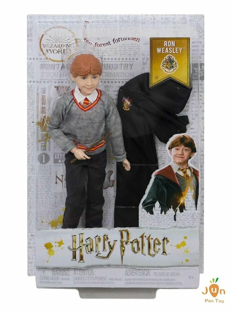 Mattel Wizarding World Harry Potter Ron Weasley Doll / Кукла Рон Уизли из. Сериала Харри Поттер, Скомплектованная с Аксессуарами, Включая Униформу и Волшебную Палочку