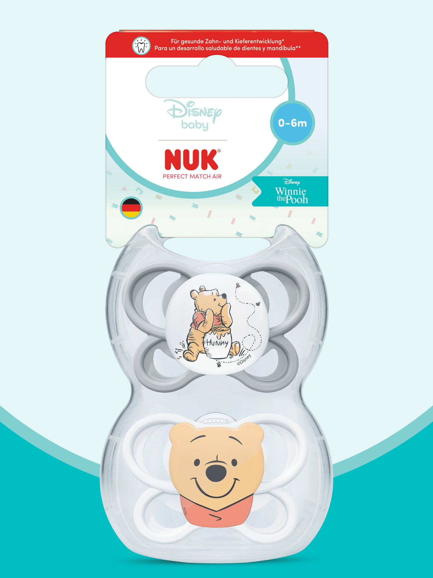 NUK PM AIR Соски пустышки силиконовые 0-6 мес, 2 шт. в контейнере