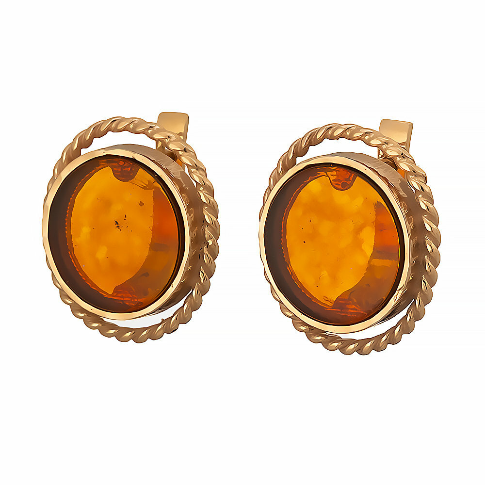 Серьги, серебро, 925 проба, янтарь