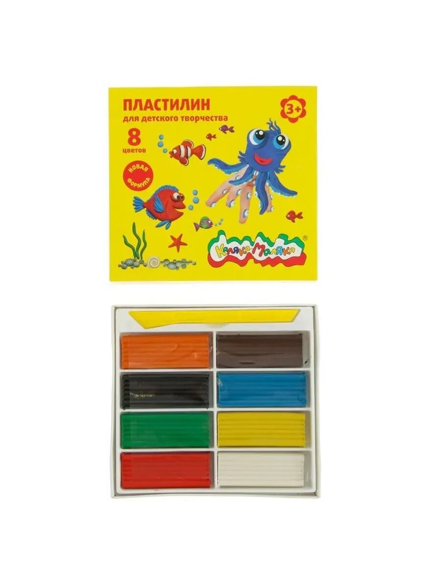 Пластилин «Каляка-Маляка», 8 цветов 120 г, стек