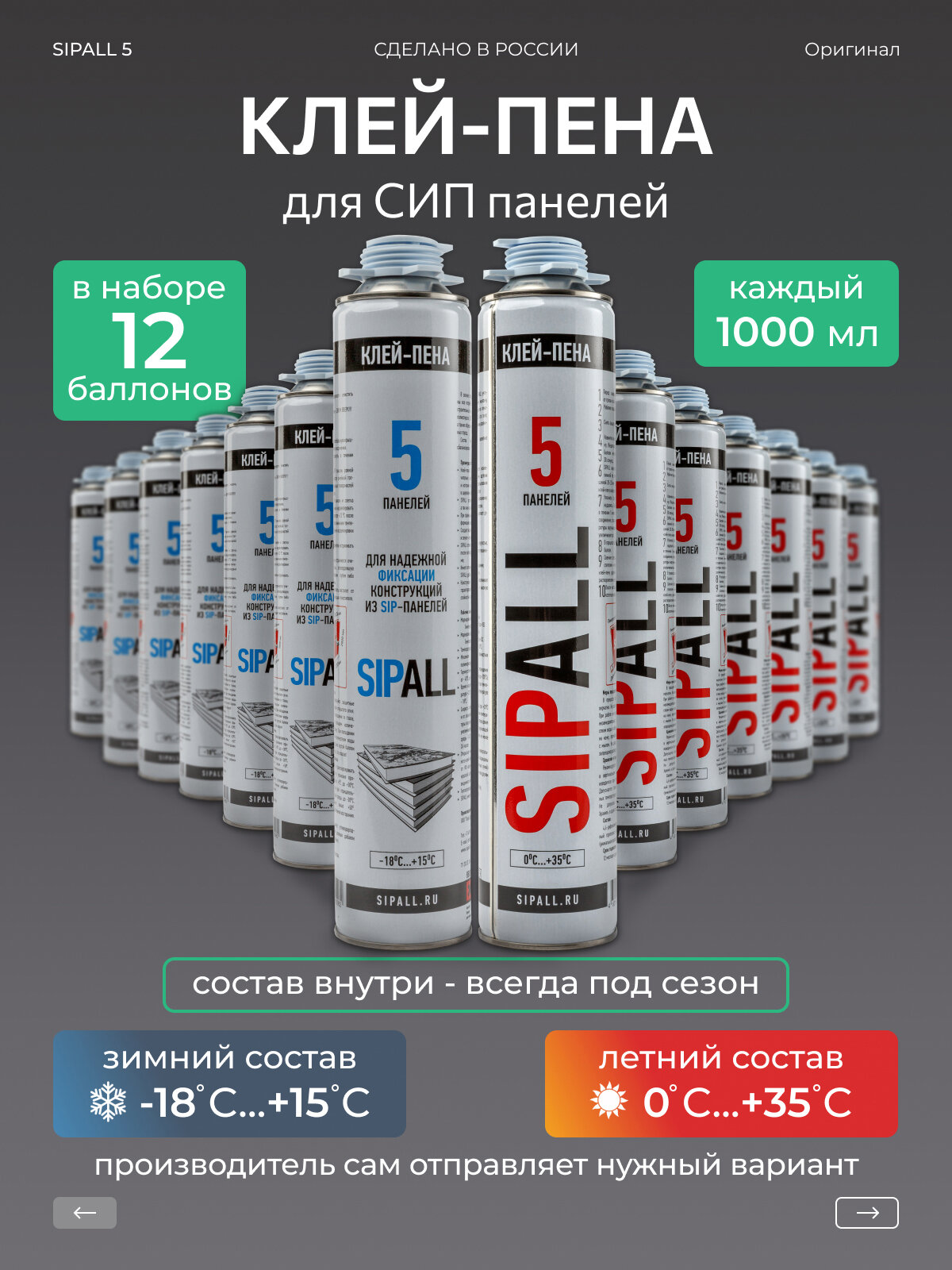 Профессиональная клей-пена SIPALL для SIP-панелей