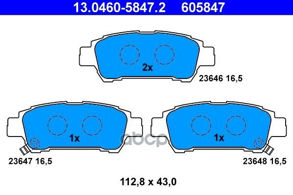 Колодки тормозные дисковые задн, TOYOTA: AVENSIS VERSO 2.0 D-4D/2.0 VVT-i/2.4 VVTi GLS 01-09, PREVIA 2.0/2.0 D-4D/2.4 00-06 A.
