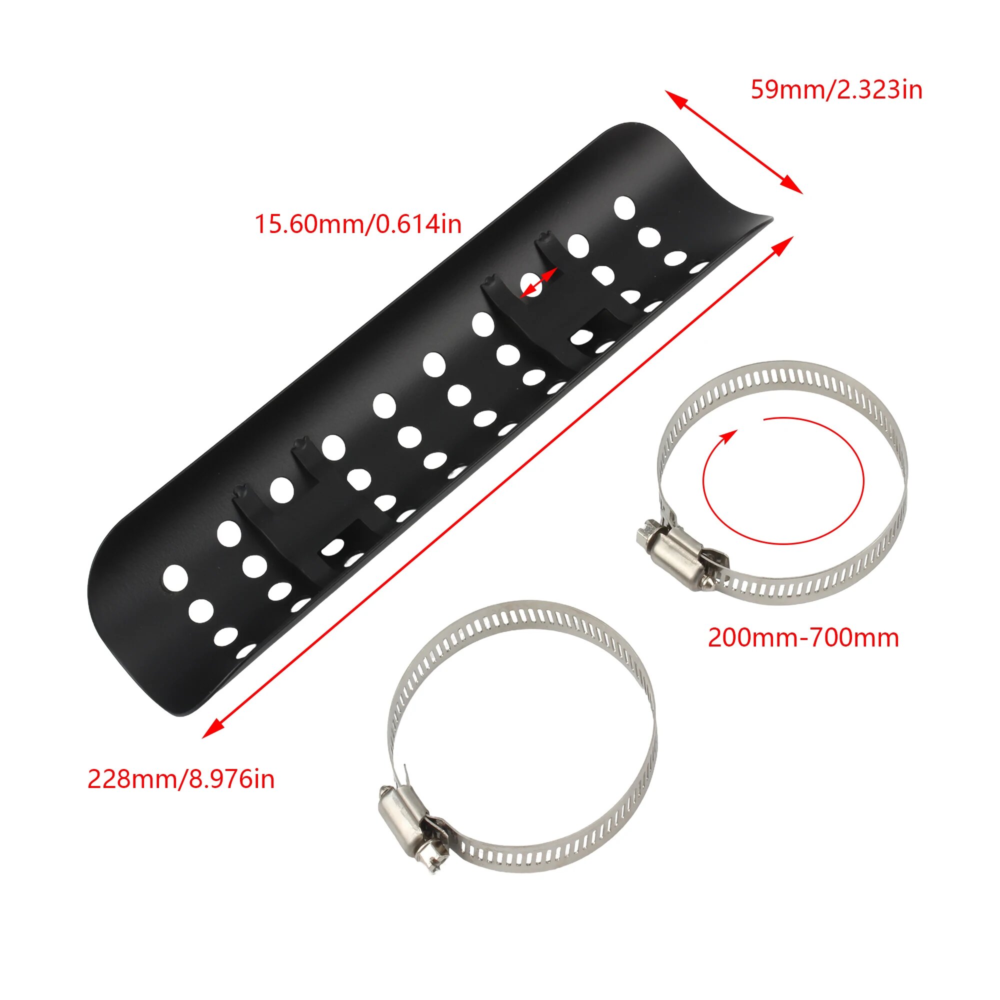 Защита выхлопной трубы мотоцикла, Black 2-7cm
