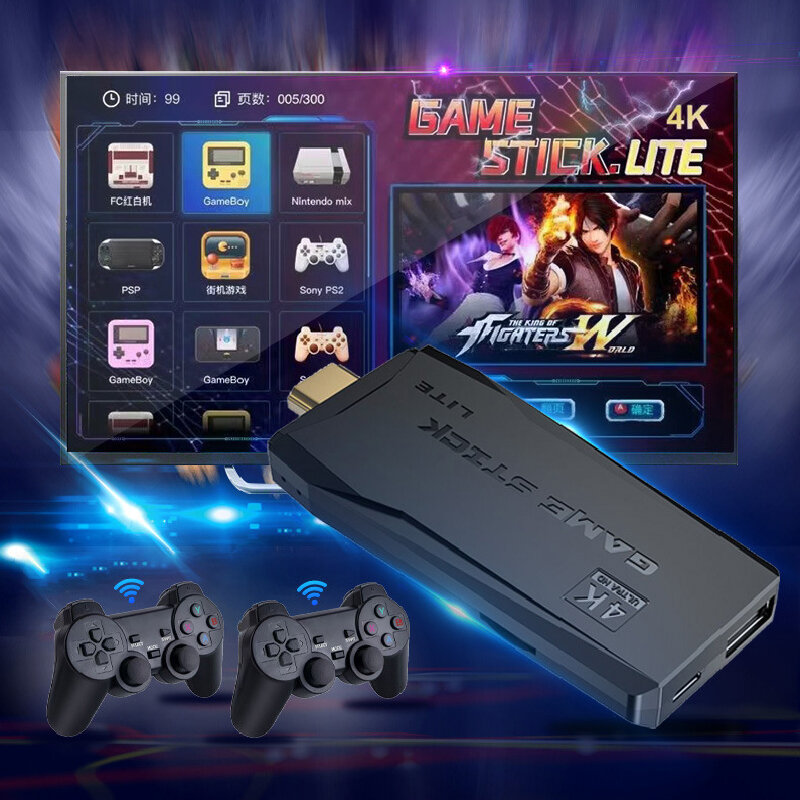 Игровая консоль Rabmiv 01, HDMI, с 4000 игр, проводной и беспроводной геймпад