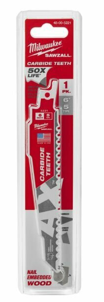 Полотно сабельное Milwaukee по дереву с гвоздями