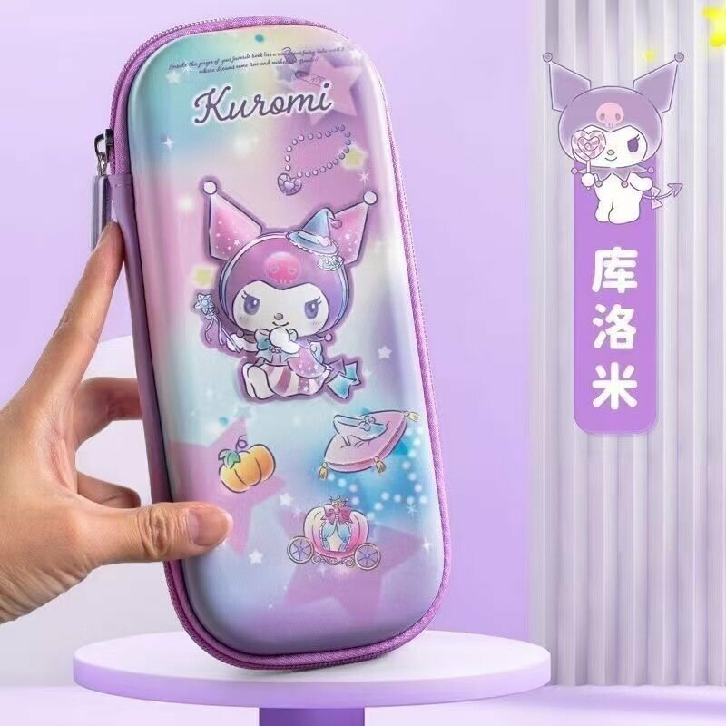 Пенал Hello Kitty Kuromi Sanrio, откидная планка, фиолетовый, для девочек