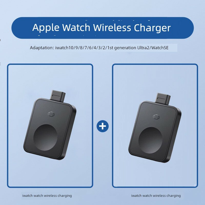 Базус 2-упаковка магнитной беспроводной зарядной станции для Apple Watch 10/9/8/7/6/4 серии Ultra 2 и 11, компактная