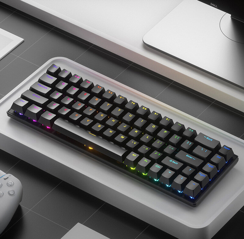 Механическая игровая клавиатура FOREV с 68 клавишами, синие свитчи, RGB подсветка, USB проводное подключение, съемный кабель