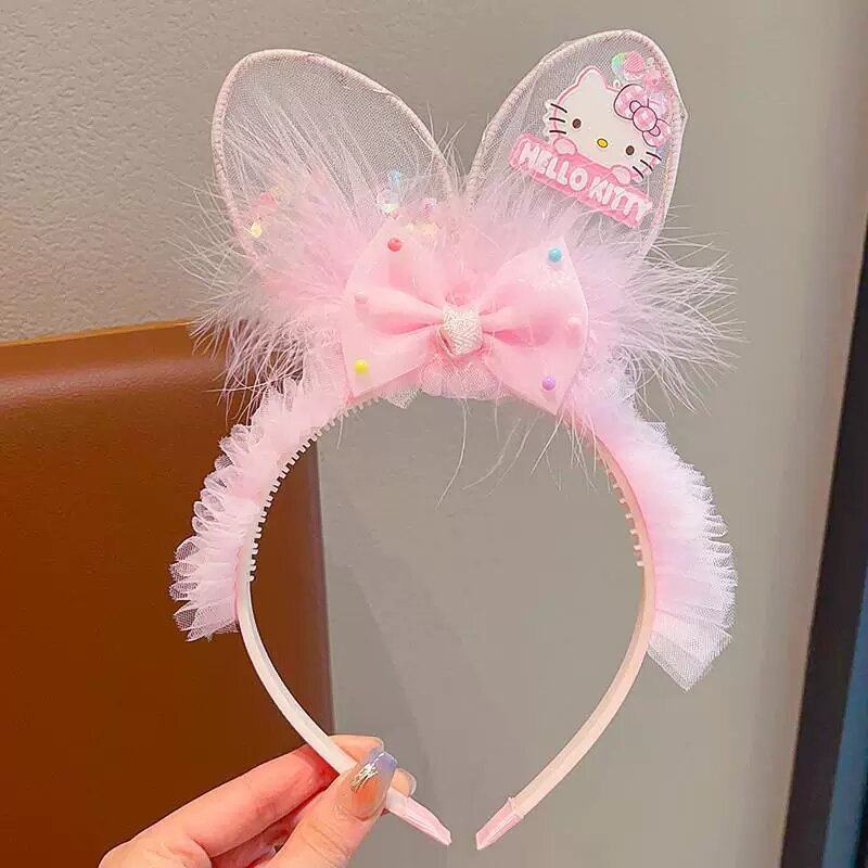 Заколка Hello Kitty с LED-подсветкой для Девочек, Классический Персонаж Мультфильма, Аксессуар для Волос